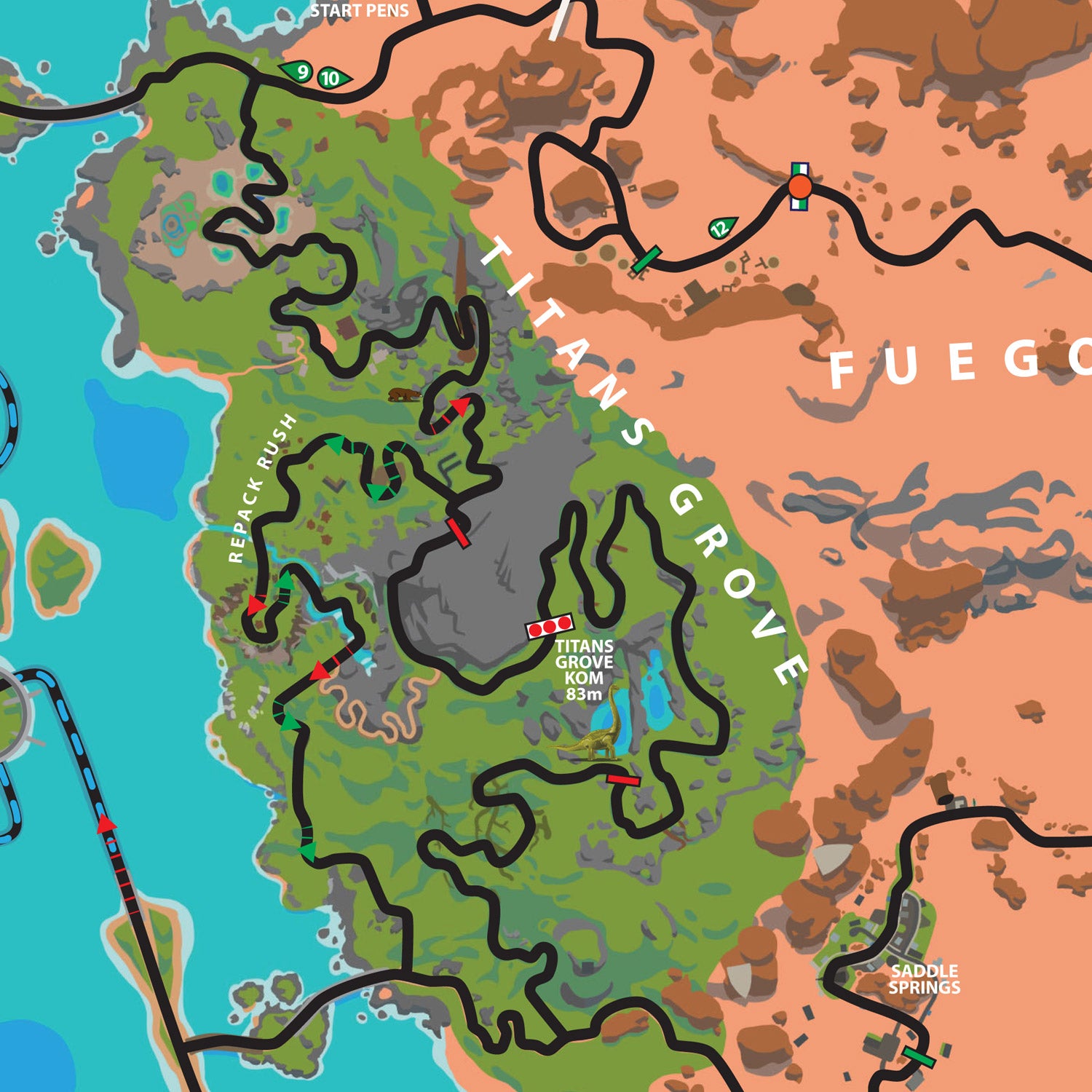 PRE-ORDER Watopia Map Poster (24x36") – Zwift Insider